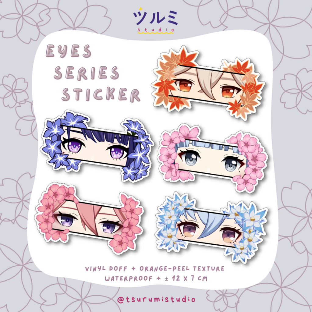 Jual Genshin Impact Flowery Eyes Sticker (Raiden Ei, Kazuha, Ayaka ...