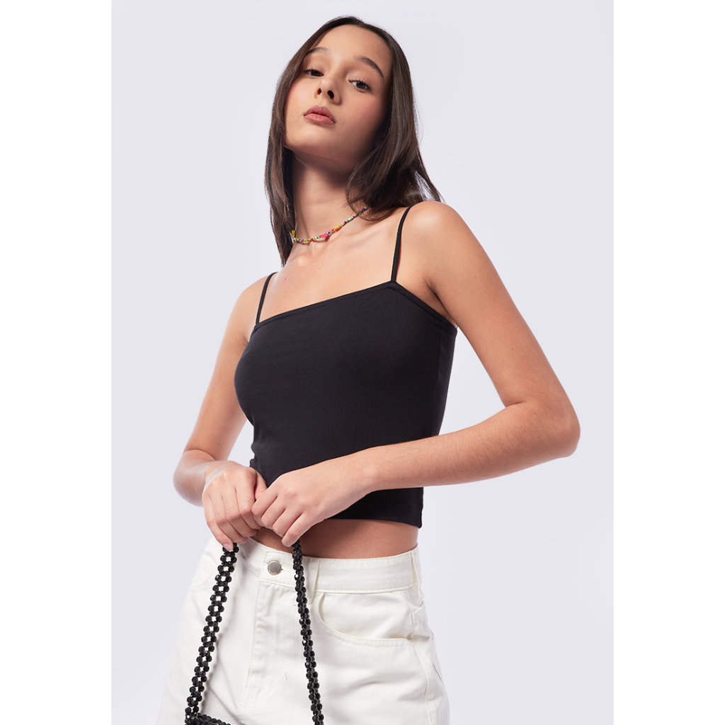 Jual COLORBOX Fitted Basic Tank Top Black | Shopee Indonesia