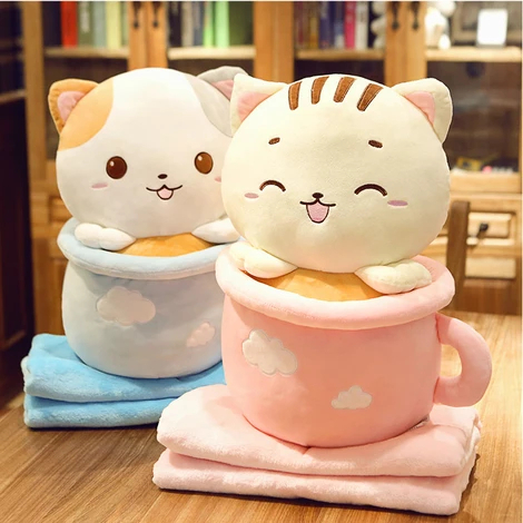 Jual BONEKA Cat With Cup Kitty Gelas Cangkir Kucing Lucu Mainan Anak ...