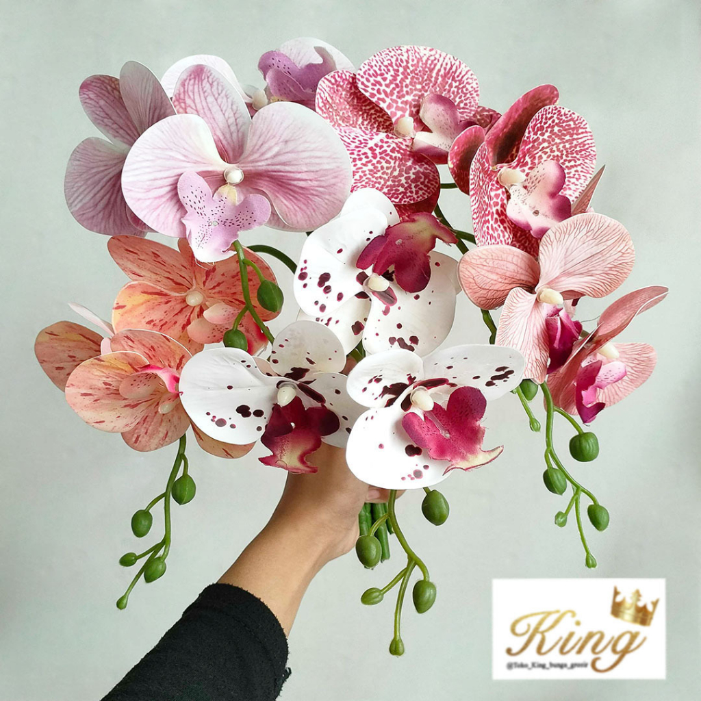 Jual Artificial Orchids x3 Bunga Anggrek Palsu Bunga Dekor Artificial ...