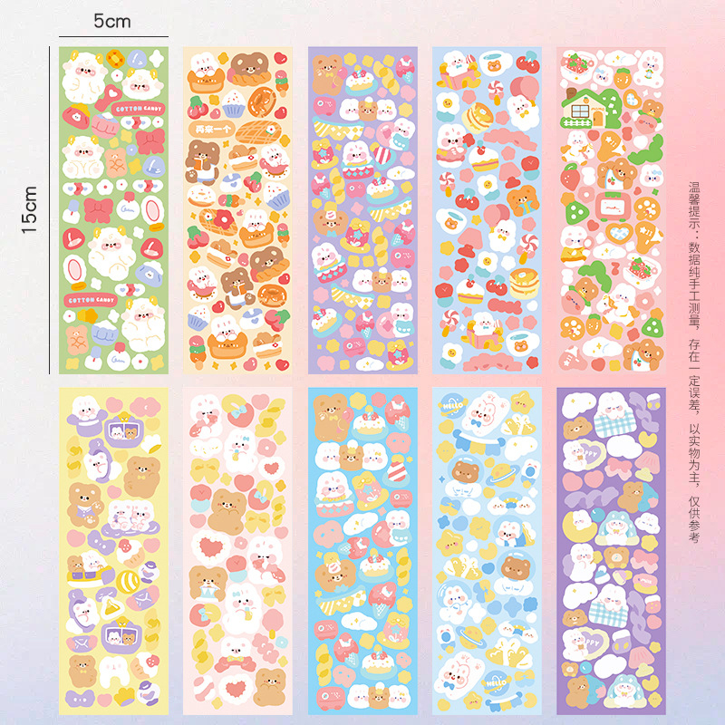 Jual 1 B0X [ ISI 100PCS ] Sticker Momo Lucu Aesthetic Korea Glitter ...