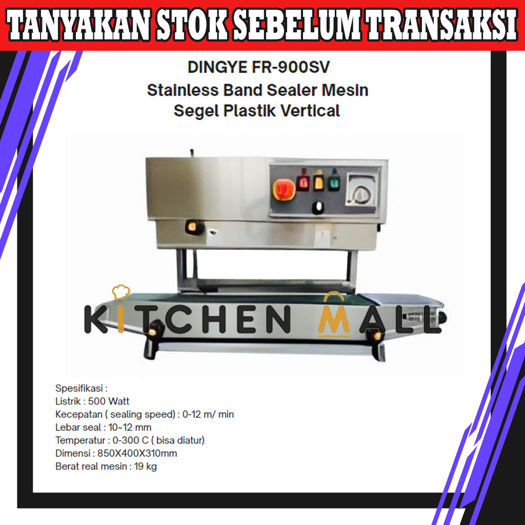 Jual DINGYE FR-900SV Stainless Band Sealer Mesin Segel Plastik Vertical ...