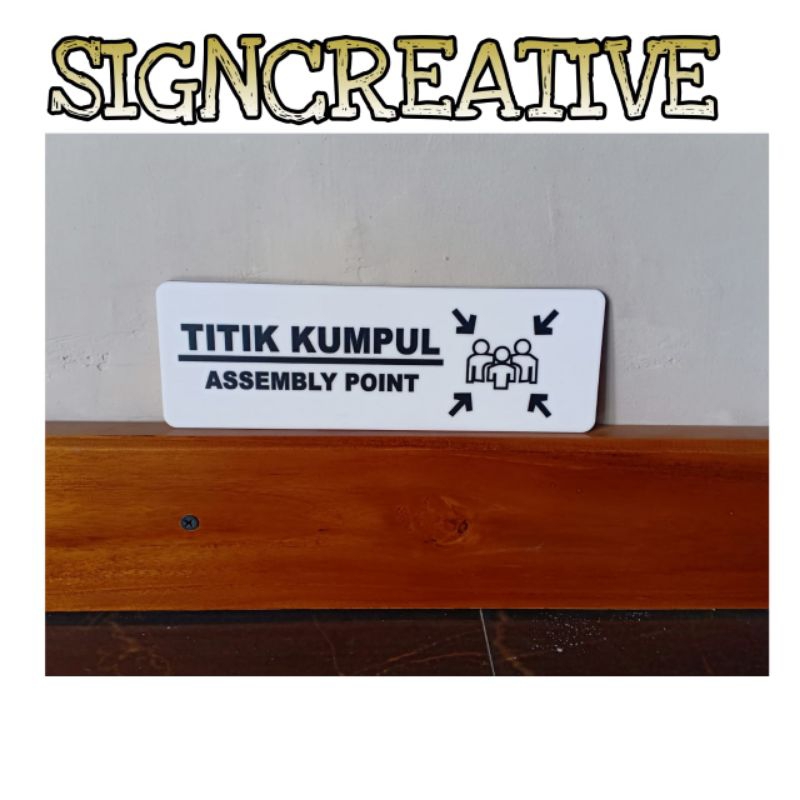 Jual SIGN AKRILIK Tanda titik kumpul akrilik Signage assembly Point ...