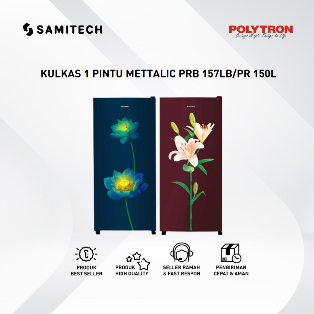 Jual KULKAS 1 PINTU POLYTRON PRB-157 PR PRB-157 PB PRB-157 LB 150 LITER BERGARANSI | Shopee ...