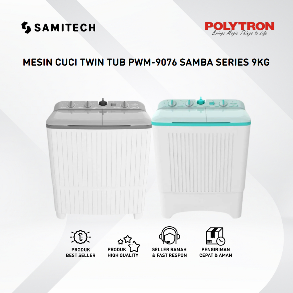 Jual MESIN CUCI POLYTRON PWM-9076 PWM 9076 TWIN TUBE 9KG BERGARANSI ...