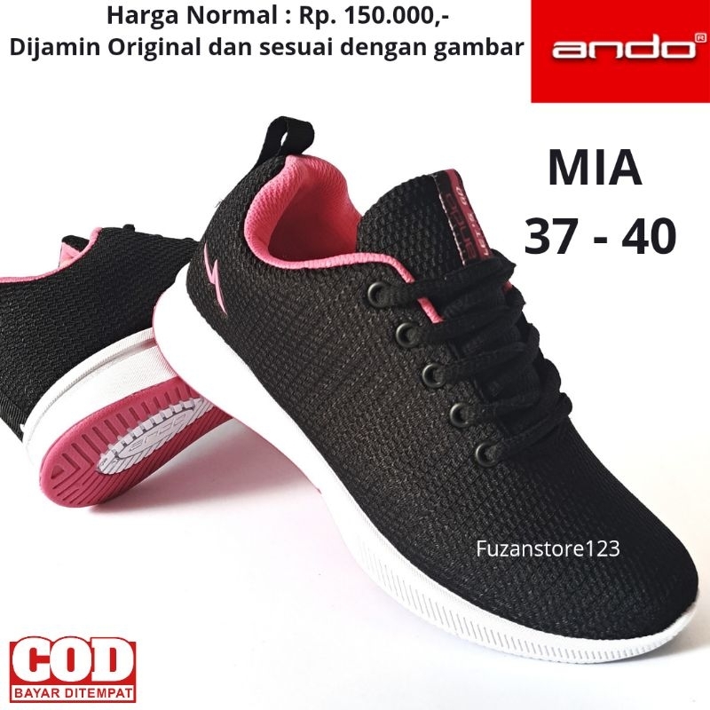 Jual SEPATU SEKOLAH SNEAKER ANAK PEREMPUAN ANDO MIA SAGA HITAM PINK SD ...