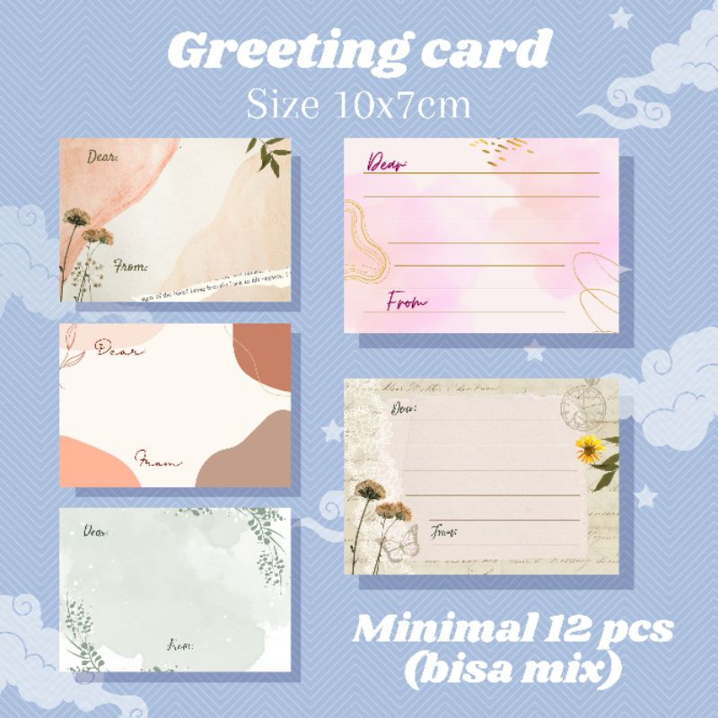 Jual (2) GREETING CARD / KARTU UCAPAN KOSONG / GREETING CARD AESTHETIC ...