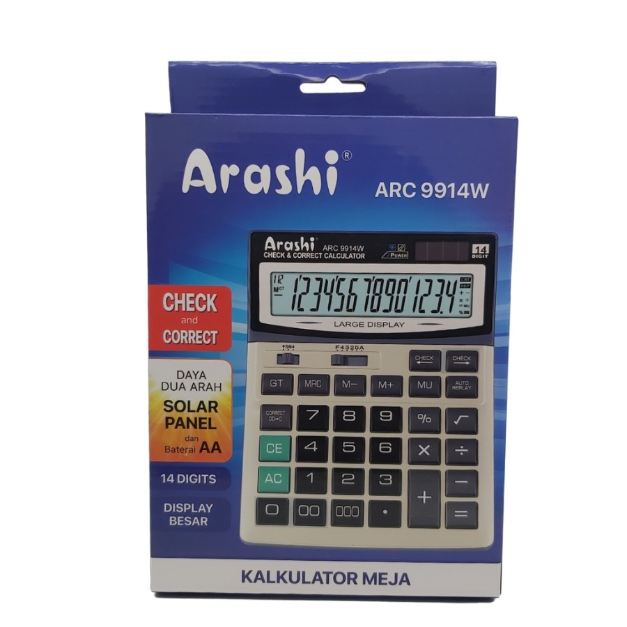 Jual KALKULATOR / CALCULATOR ARASHI ARC 9914W Original Arashi | Shopee ...