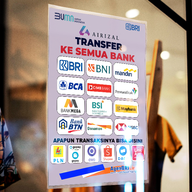 Jual POSTER / STIKER BRI TRANSFER UANG SEMUA BANK | Shopee Indonesia