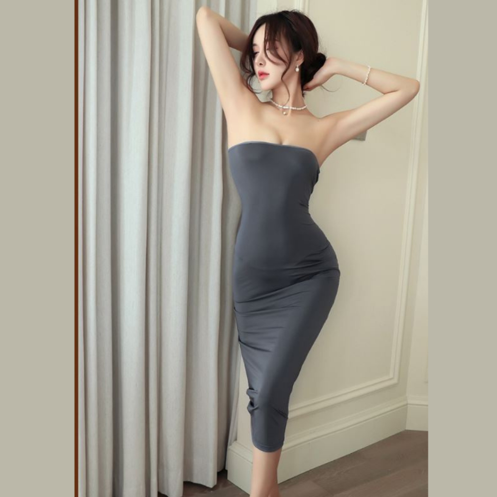 Jual Lingerie Baju Dinas Kemben Longdress Sexy Spandek Muat Sampai Big Size Besar Shopee Indonesia