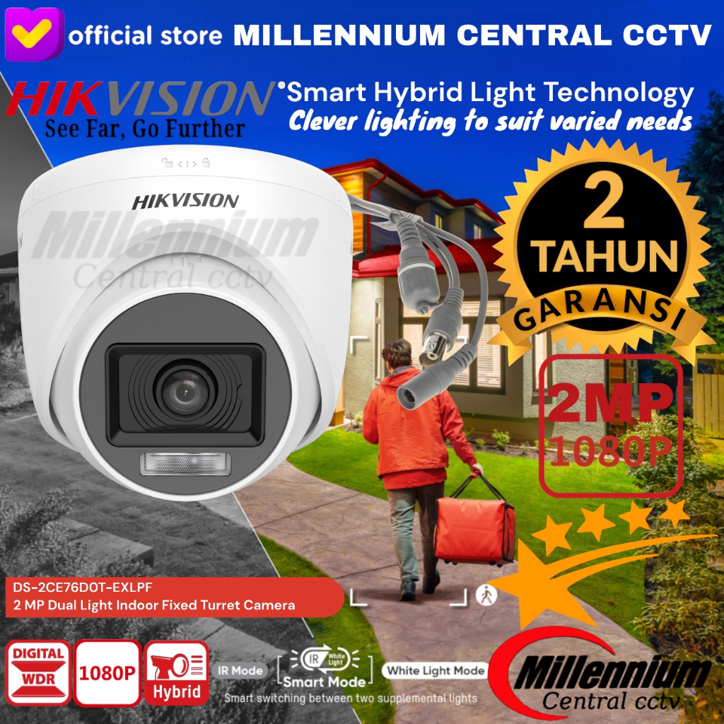 Jual Camera Cctv Indoor Hikvision 2mp Ds 2ce76d0t Exlpf Smart Dual