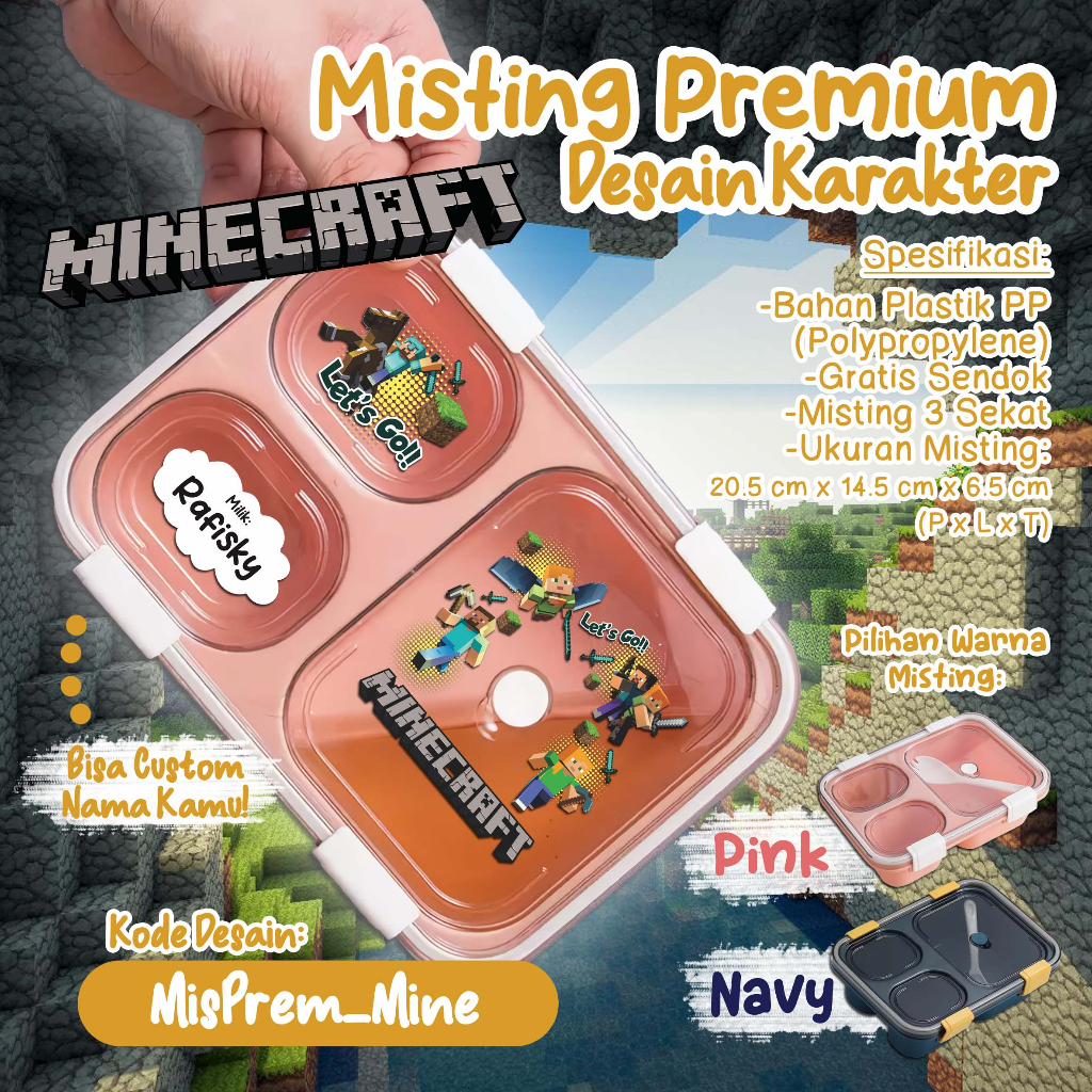 Jual Misting / Lunchbox / Kotak Makan / Bento Box CUSTOM - Desain Karakter Kartun Kesukaan Anak ...