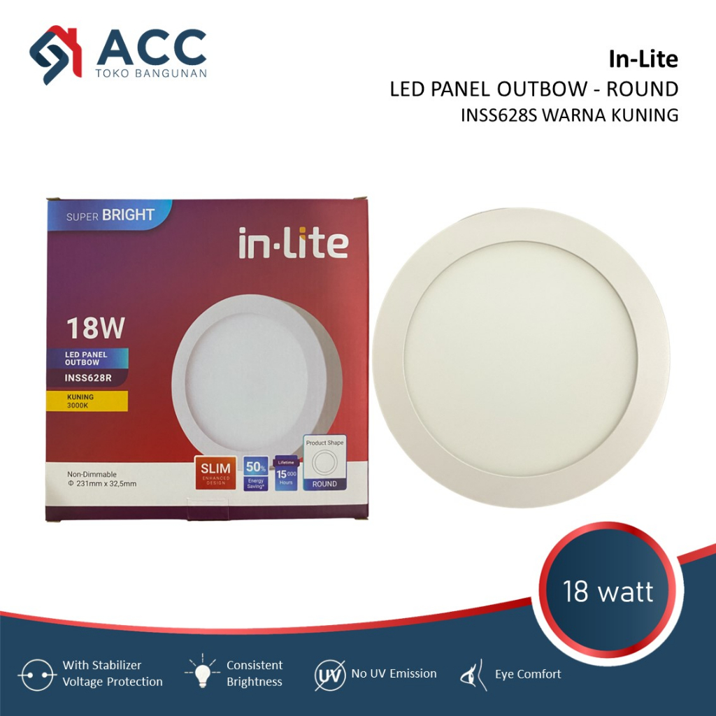 Jual InLite INSS628R Downlight Panel Outbow OB Bulat Plafon 18W 18Watt ...
