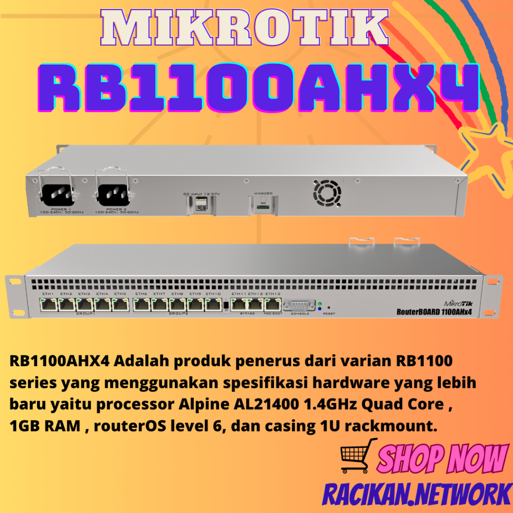 Jual Mikrotik RB1100AHx4 13x Gigabit Ethernet ports | Shopee Indonesia