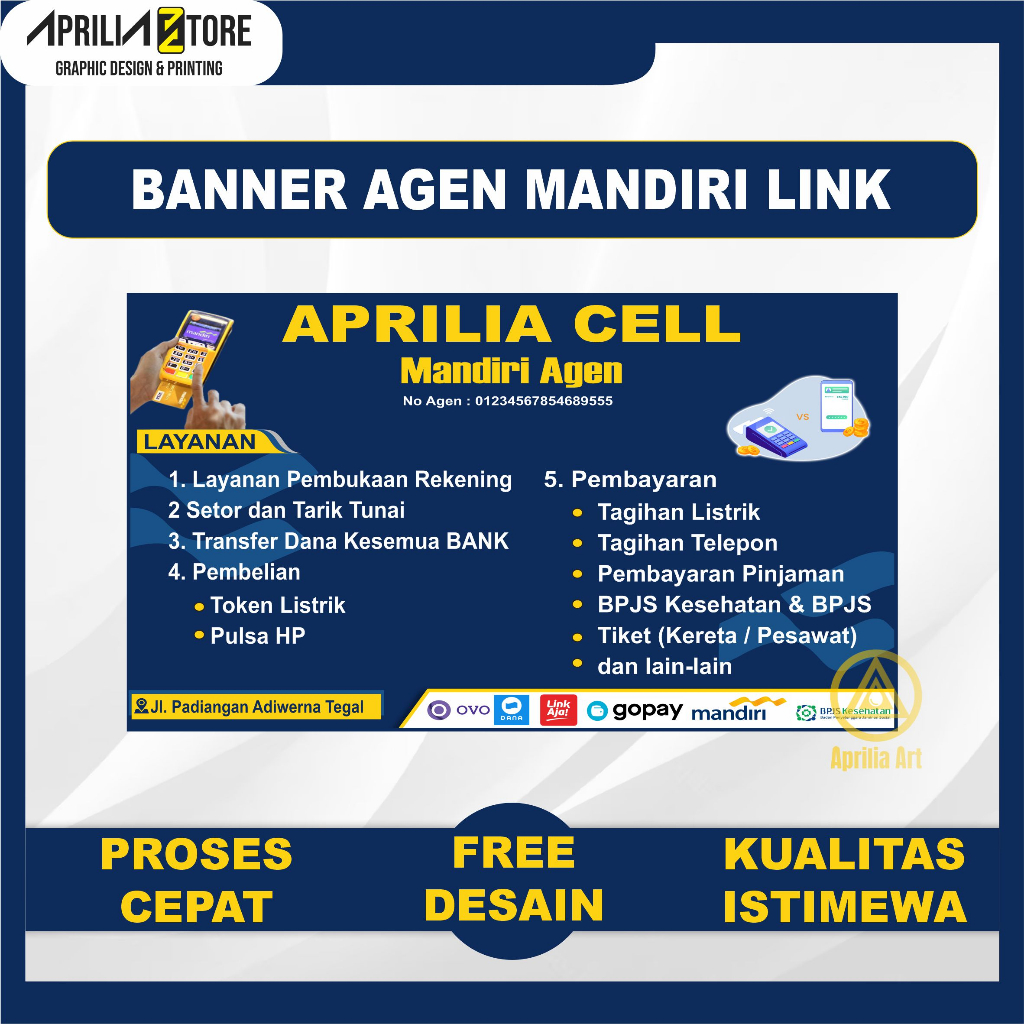 Jual SPANDUK MANDIRI AGEN / BANNER MANDIRI AGEN CUSTOM | Shopee Indonesia