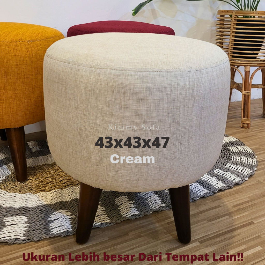 Jual KIMMYSOFA Sofa Puff Stool Bulat Ukuran Besar 43cm | Shopee Indonesia