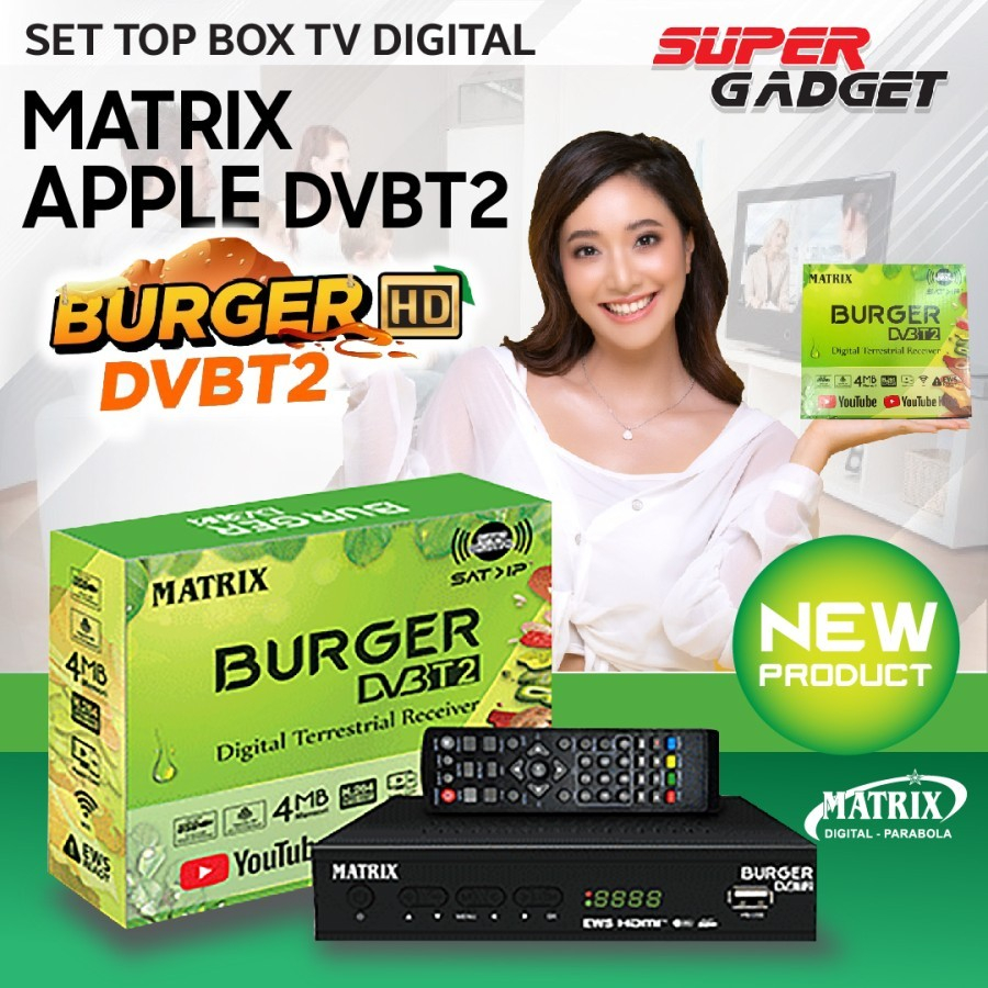 Jual Set Top Box Tv Digital Matrix Burger Hijau DvB T2 Receiver | STB Matrix Burger | Shopee ...