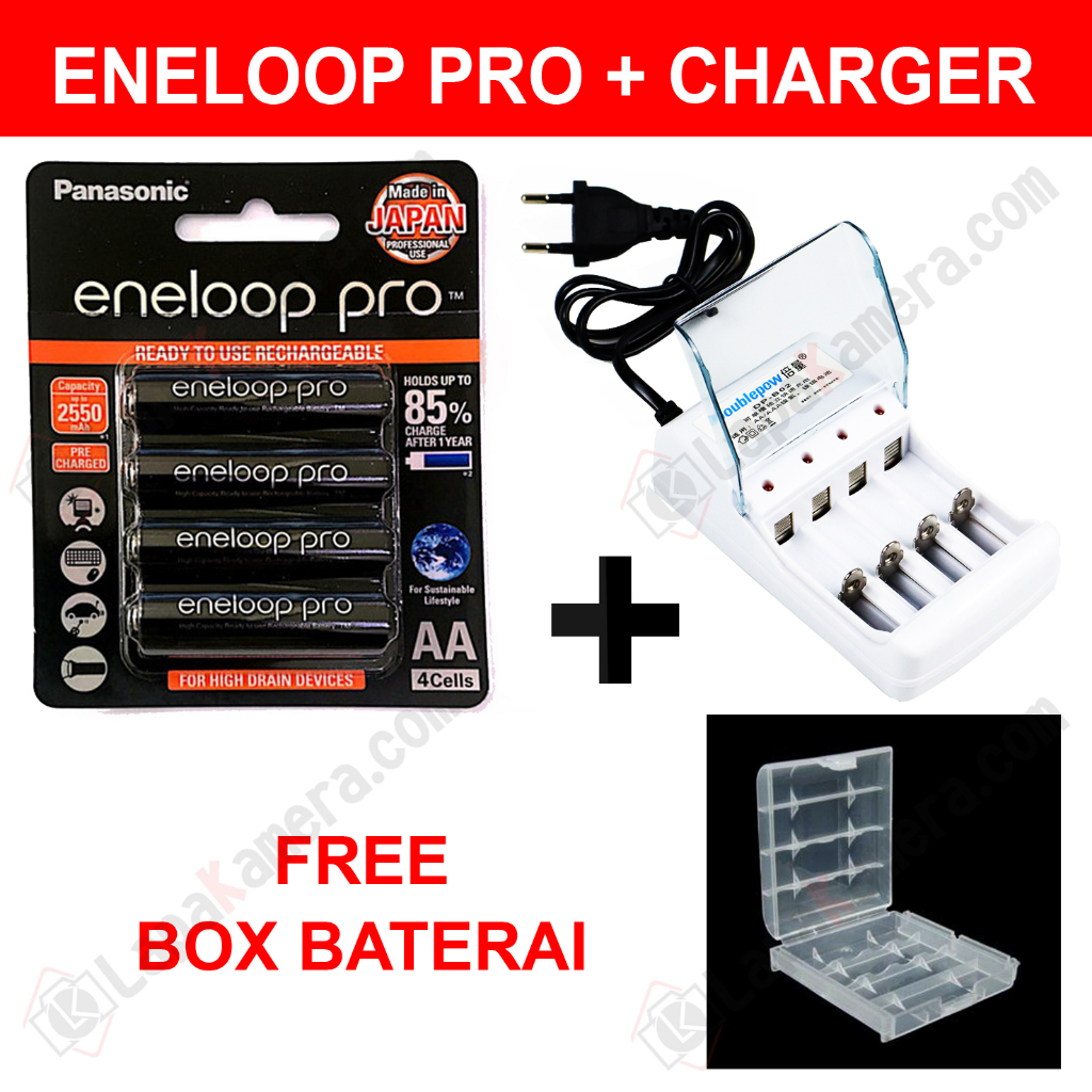 Jual Baterai Eneloop PRO 2500 mAh + Charger AA / AAA for enelop ...