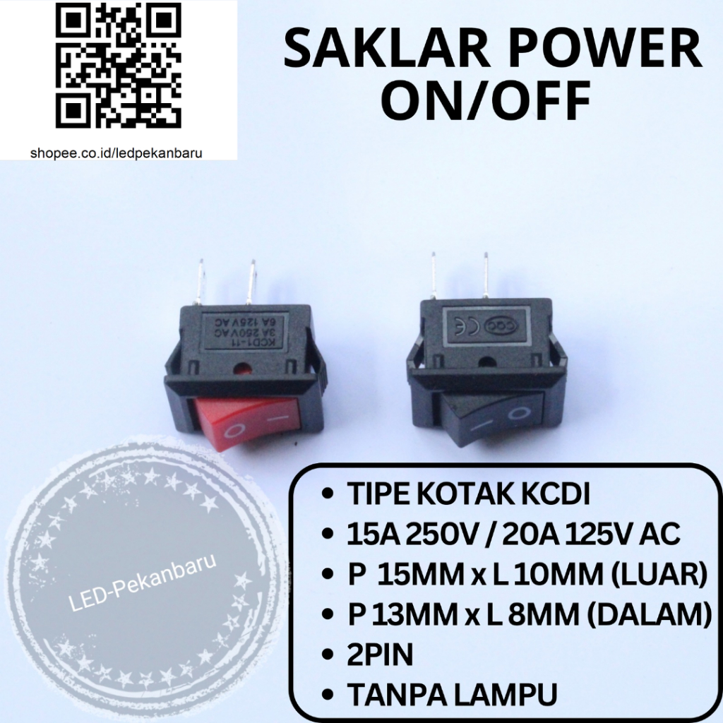 Jual SAKLAR MINI 2 PIN ON OFF SWITCH POWER TOMBOL KECIL 15X10MM 2PIN ...