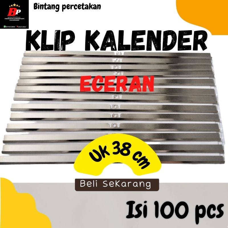 Jual klip/ klem kalender uk 38 ECERAN isi 100 btng | Shopee Indonesia