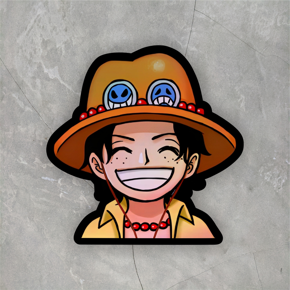 Jual Stiker Sticker Anime Hologram Portgas D Ace One piece ukuran 5,6 ...