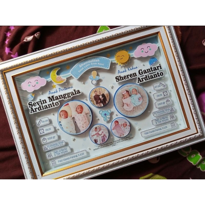 Jual Biodata Baby 3D 15R | Biodata Pop Up | Papan Nama Kelahiran Bayi ...