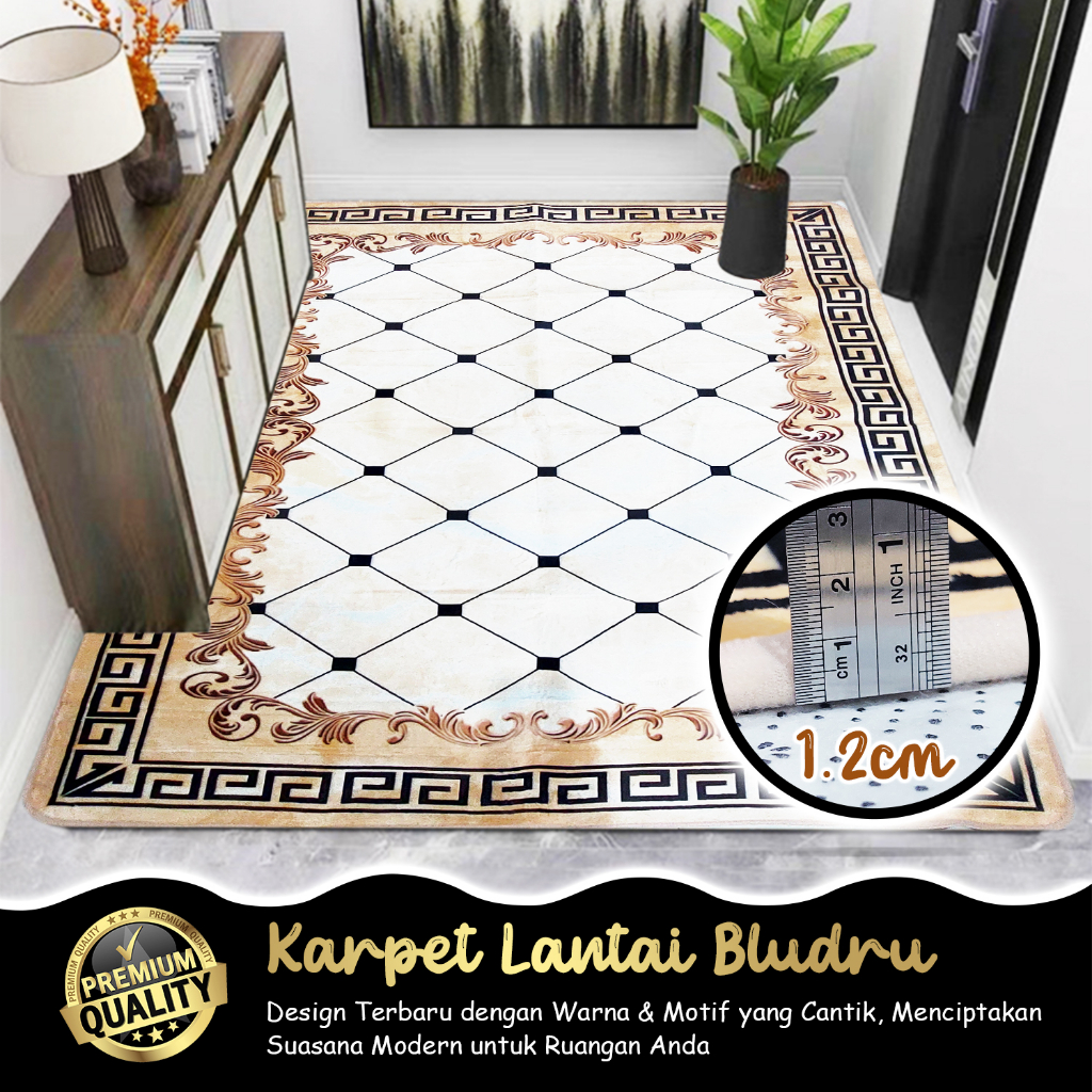 Jual Karpet Bulu Bludru Super Tebal 1.2cm Ukuran Besar 200cm x 150cm ...