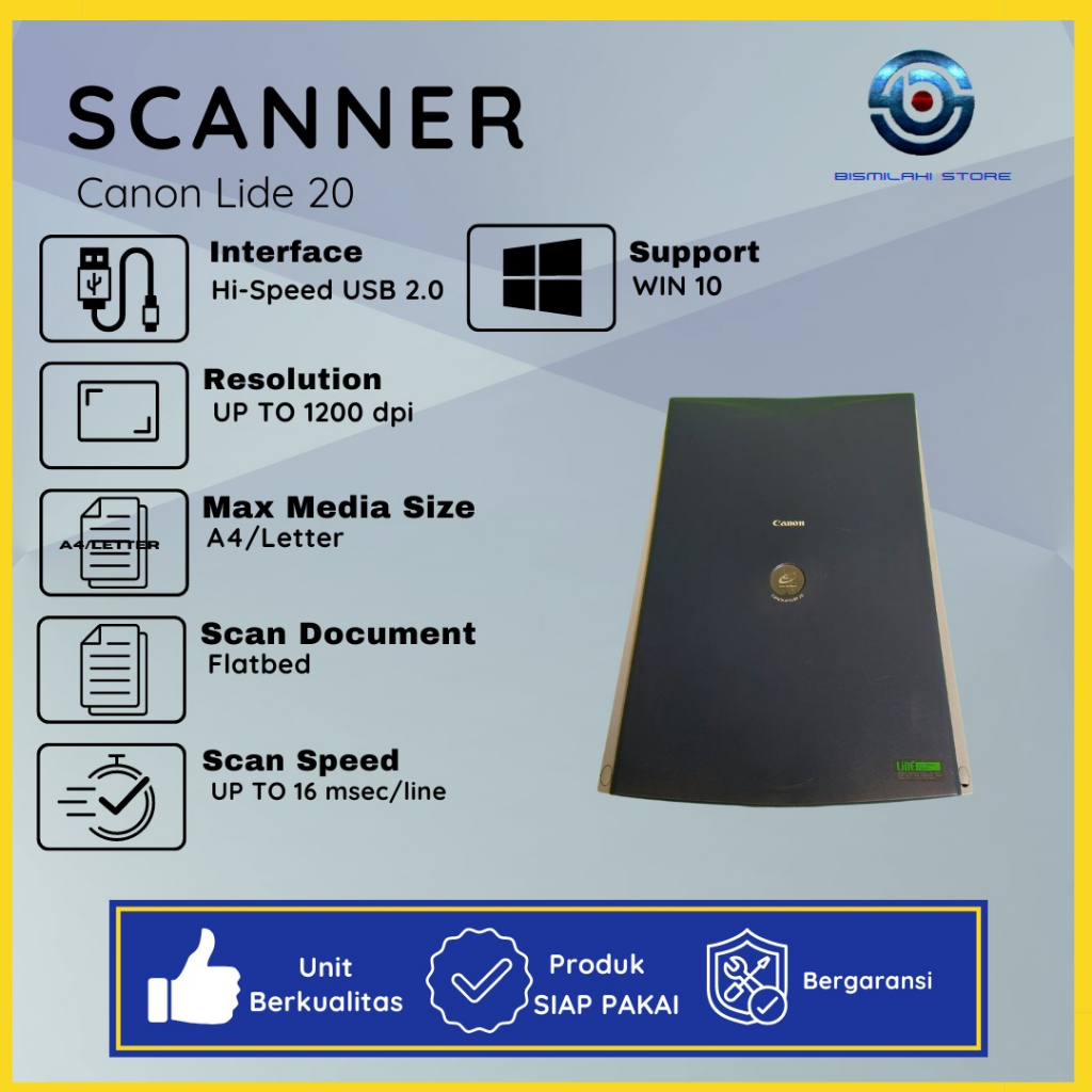 Jual Scanner A4 Canon Lide 20 Siap Pakai Tanpa Perlu Adaptor | Shopee ...