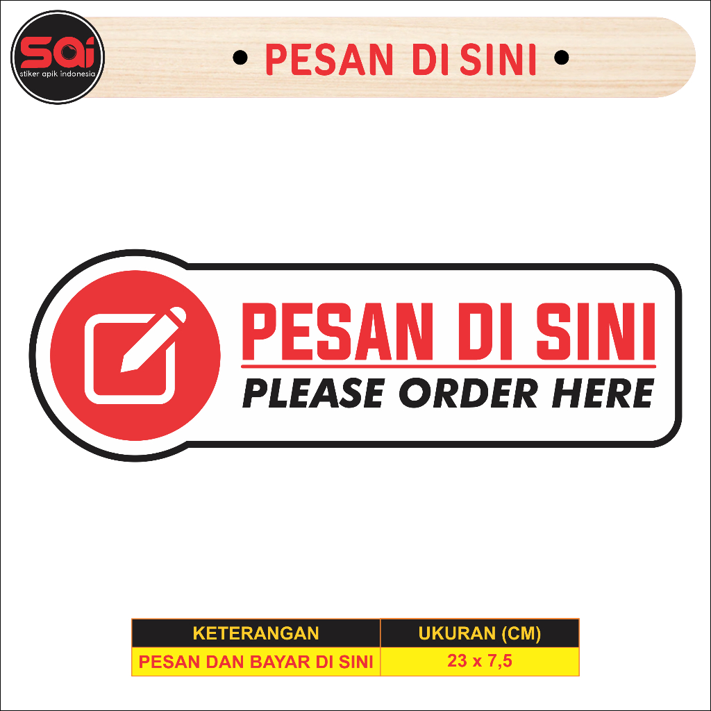 Jual STIKER VINYL KASIR - PESAN DI SINI LAMINASI GLOSSY | Shopee Indonesia