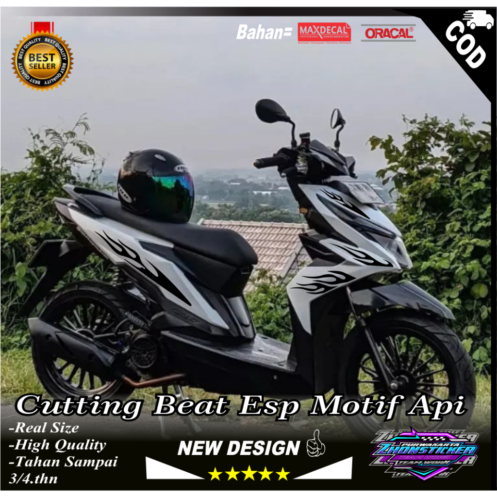 Jual sticker cutting api variasi polet bodi motor beat new esp 2016 ...