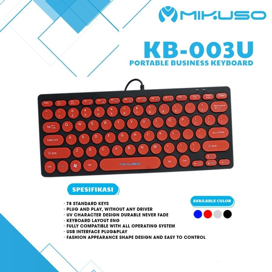Jual Keyboard USB Mikuso KB-003U Wired Keyboard External Portable Plug ...