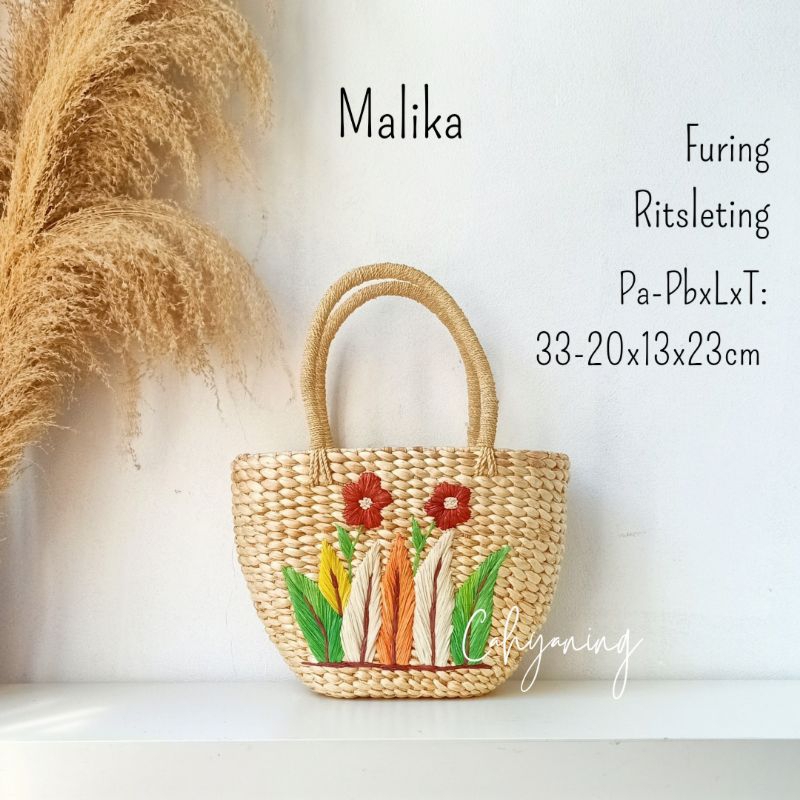 Jual 2. READY MALIKA BAG / Tas Enceng Polos dan Sulam / Tas Anyaman ...