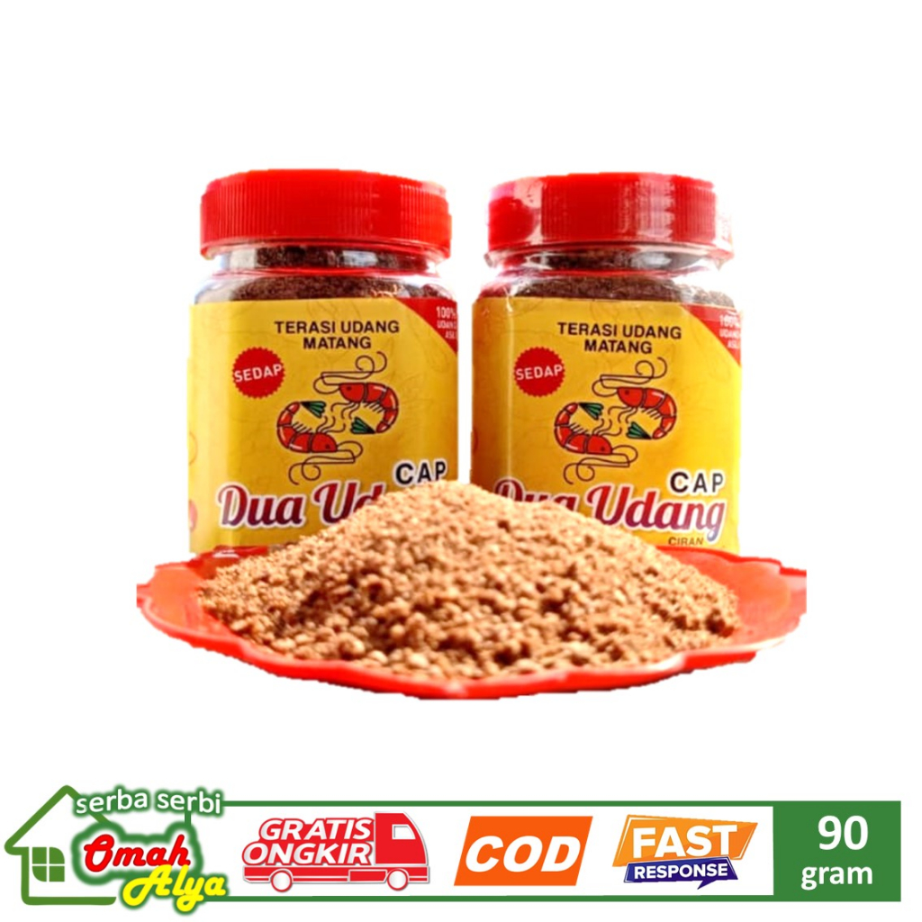 Jual TERASI UDANG CAP DUA UDANG KHAS PACIRAN KEMASAN 90 GRAM, MATANG ...