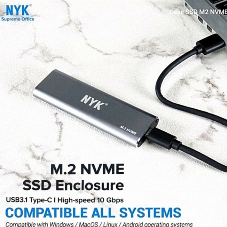 Jual CASING HDD SSD Enclosure M2 NVME Type C NYK USB 3.1 to M.2 NVME ...