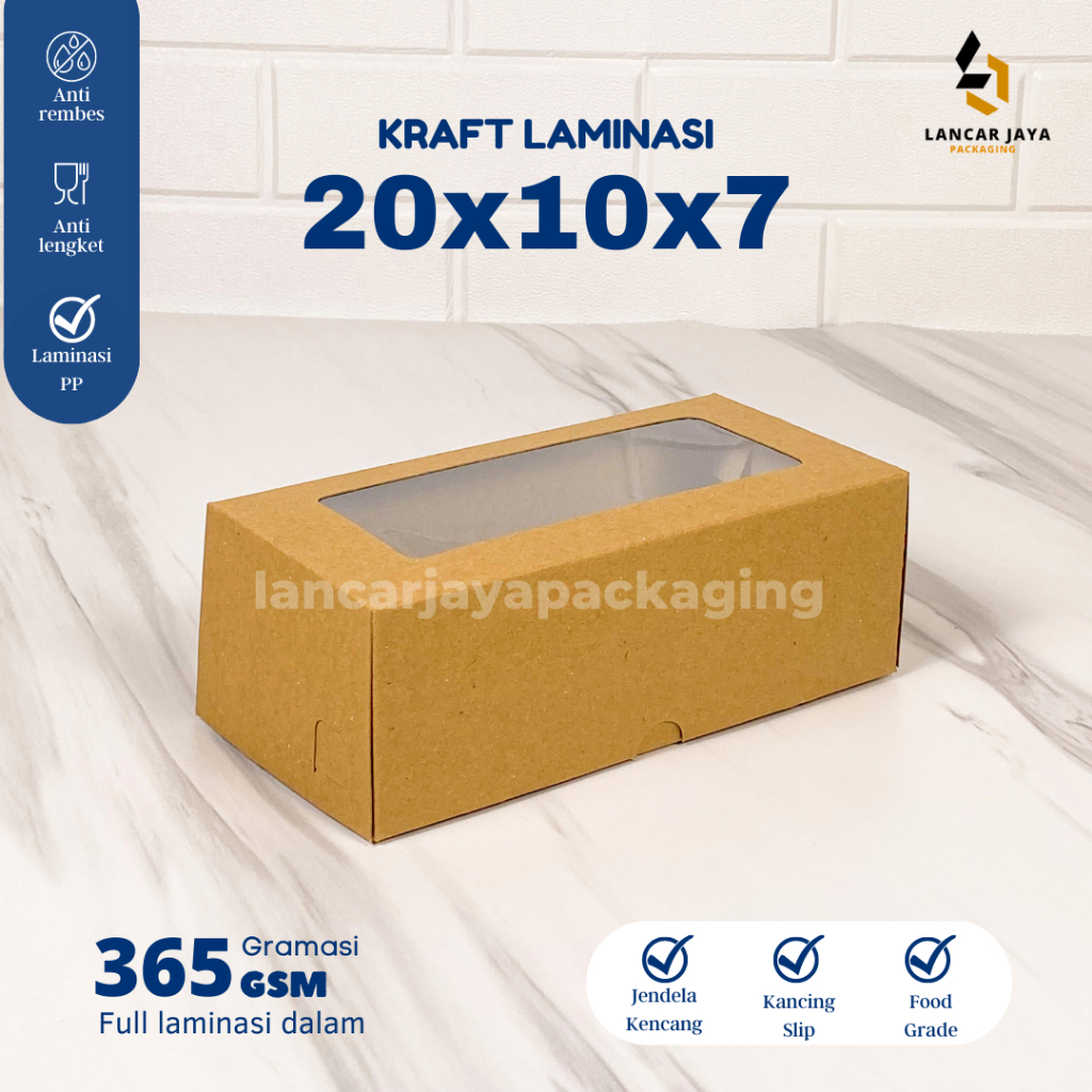 Jual Kotak Kraft Kemasan Bolu Gulung Cake Kue Mini Box Roti Bakar ...