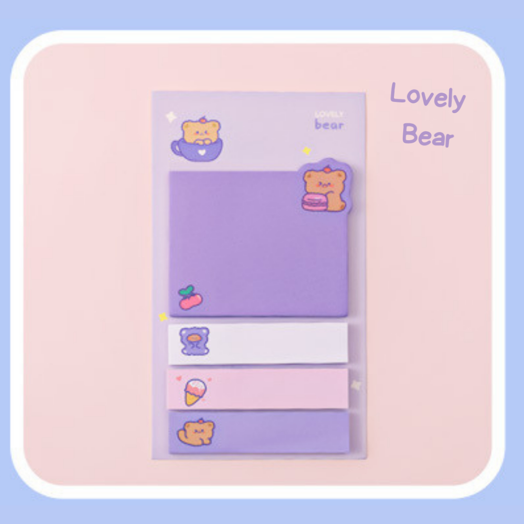 Jual KAWA Sticky Notes Set 4 Motif Berwarna Full Color Lucu Karakter ...