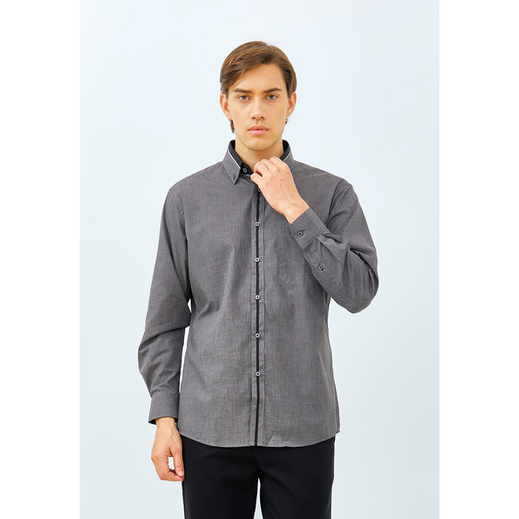 Jual Alisan Kemeja Lengan Panjang Polos Spesial TTN Abu PLS10190LS ...