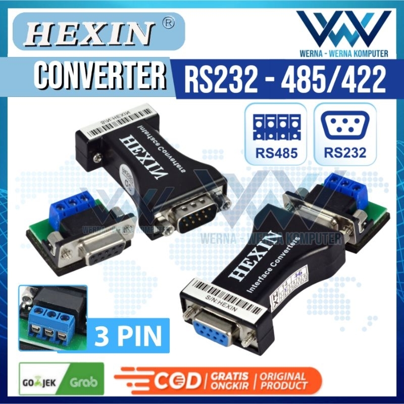 Jual HEXIN RS232 to RS485 Serial Port Data Interface Converter Adapter ...