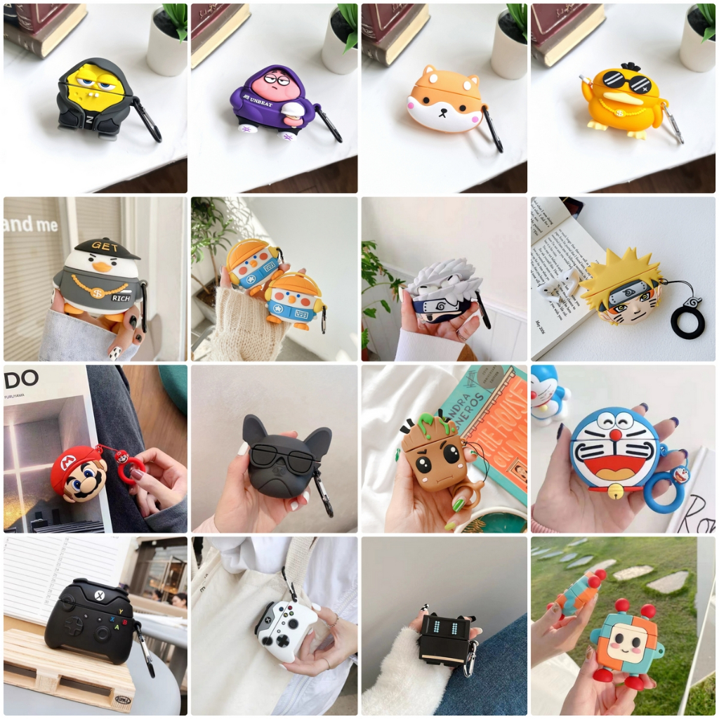 Jual ( TANPA PODS ) CASE AIRPODS CARTOON 3D GEN 1 & 2 / GEN 3 | casing ...