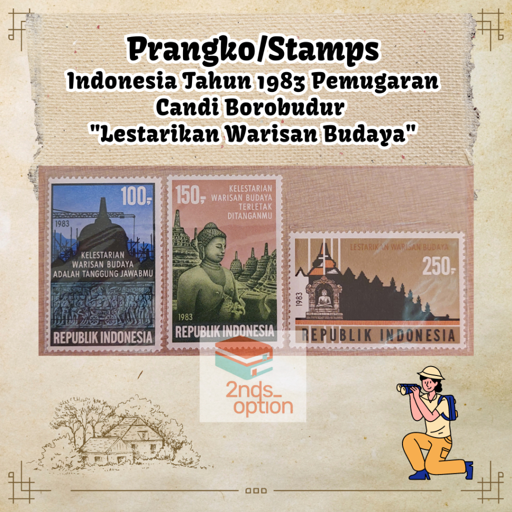 Jual Prangko/Stamps Indonesia Tahun 1983 Pemugaran Candi Borobudur ...