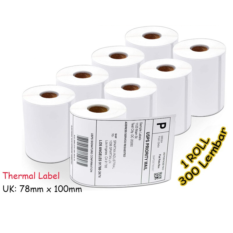Jual Label Thermal 78x100 Kertas Sticker Barcode 78 X 100 mm Isi 300 ...
