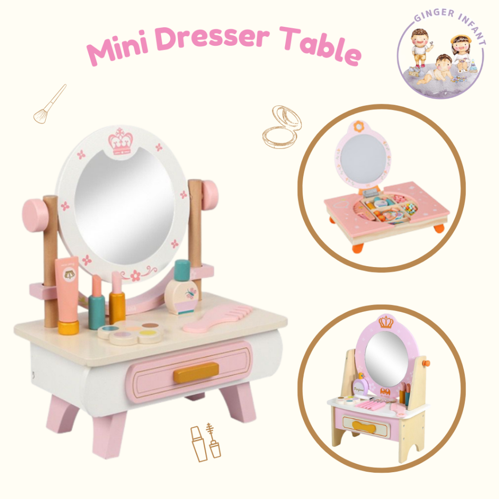 Jual mini dresser table Mainan Edukasi Anak Meja Rias Kayu Aman Untuk ...