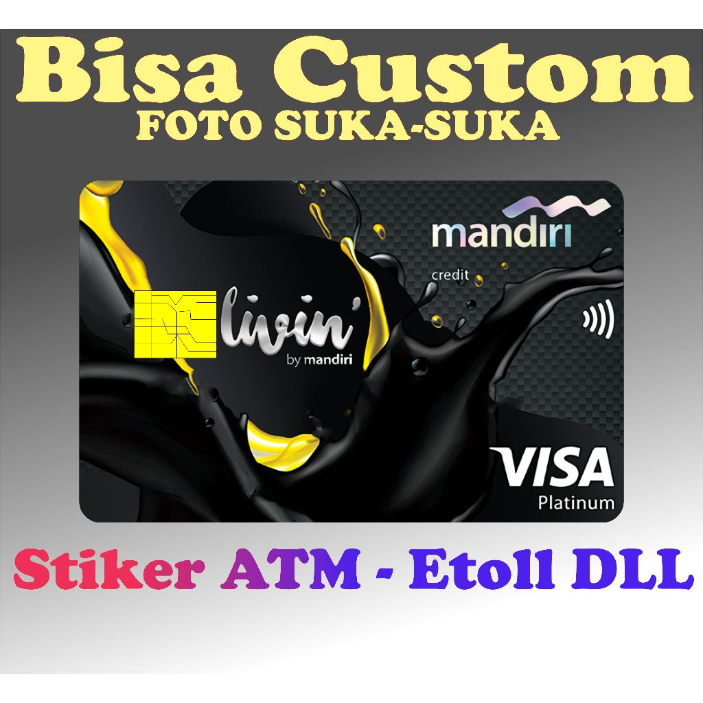 Jual Stiker sticker Skin Kartu Atm Black card Mandiri e-money etoll ...