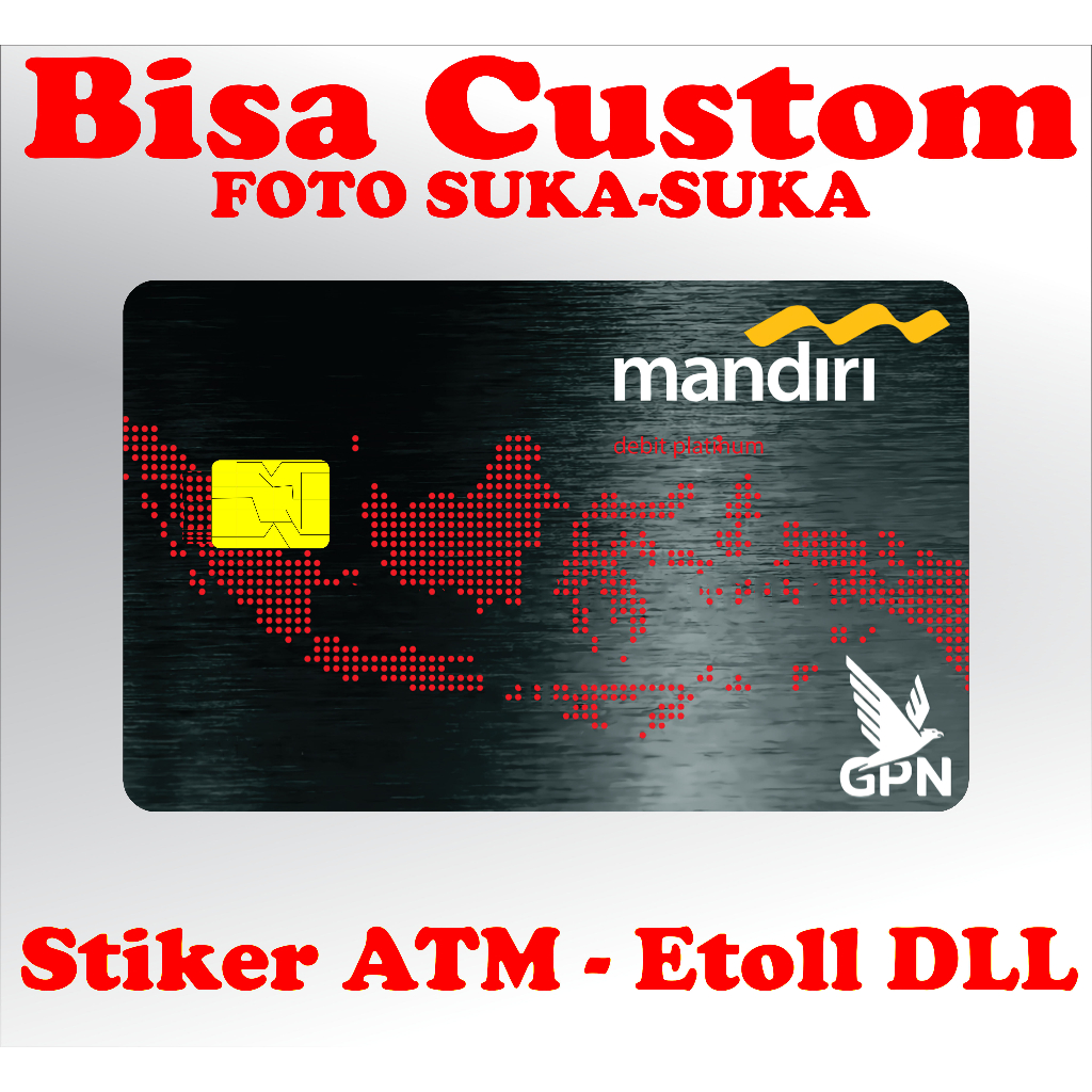 Jual Stiker sticker Skin Kartu Atm Black card Mandiri e-money etoll ...