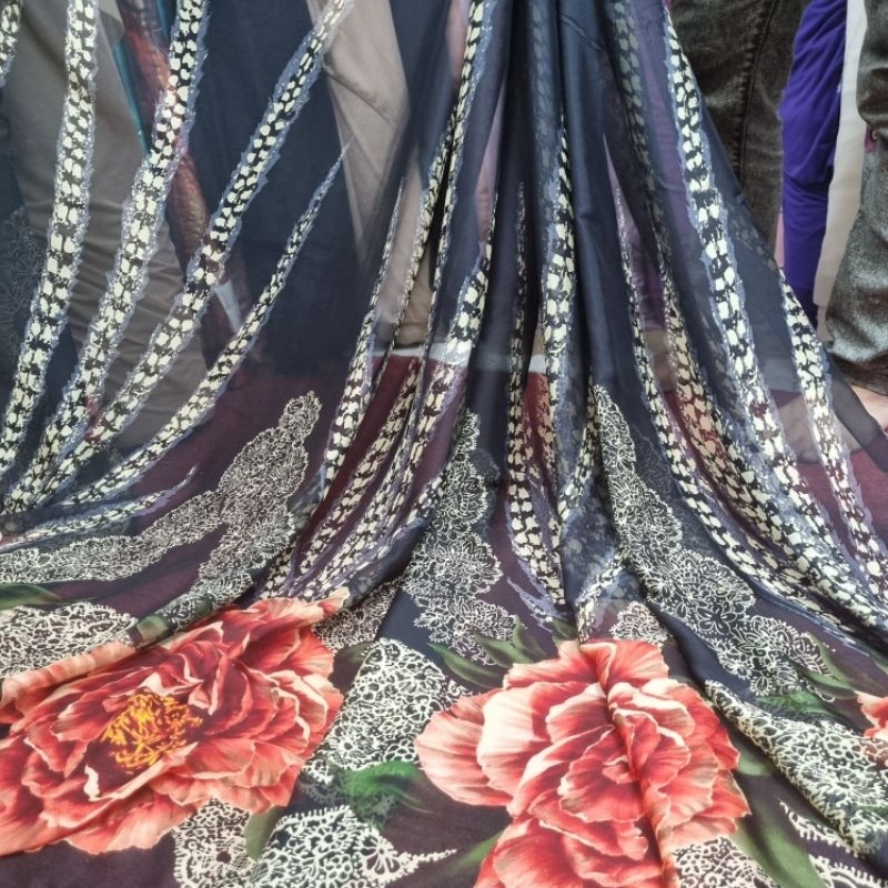 Jual Kain Sutra Motif 100% Pure Silk Asli | Shopee Indonesia