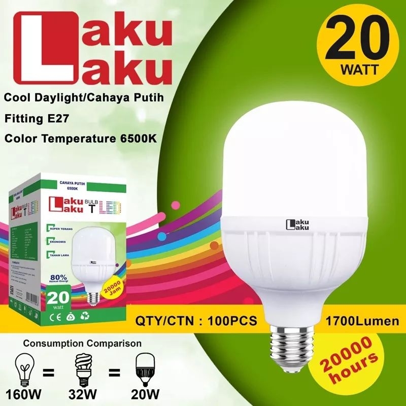 Jual Lampu Led Buld T Capsule Jumbo Laku Laku Platinum 20 Watt ( Putih ...
