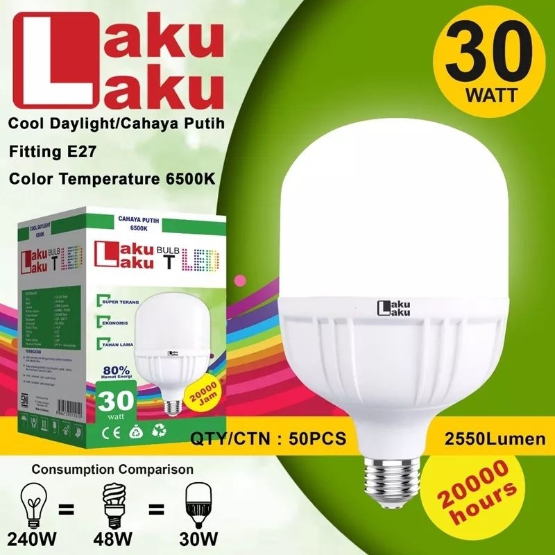 Jual Lampu Led Buld T Capsule Jumbo Laku Laku Platinum 30 Watt ( Putih ...