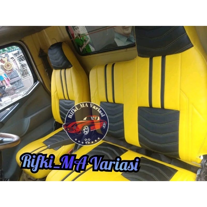 Jual Sarung jok mobil truk Mitsubishi canter bonus sarung stir / cover ...