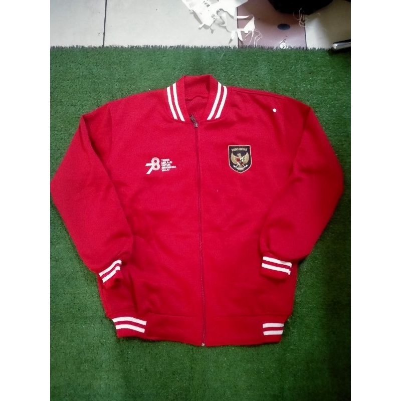 Jual jaket Varsity Timnas Indonesia full bordir hut RI ke 78 | Shopee ...