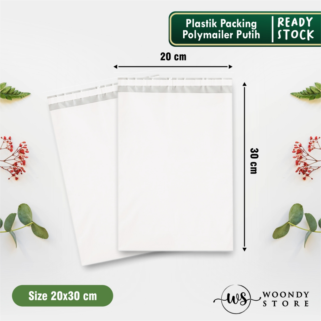 Jual [100 PCS] PLASTIK POLYMAILER UKURAN 20X30 PACKAGING PUTIH TEBAL ...